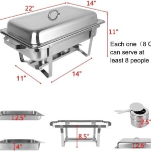 ROVSUN Chafing Dish Buffet Set,4 Rectangular + 2 Round Stainless Steel Chaffing Dishes Silver,Catering Warmer Set Food Warmer with Thick Stand Frame,Food Pans for Wedding Parties Buffets