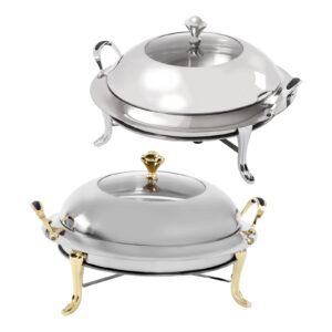 catering stainless steel chafer chafing dish set 3.17qt buffet party food warmer with lid and chafing,fuel holder for kitchen party dining buffet (sliver)