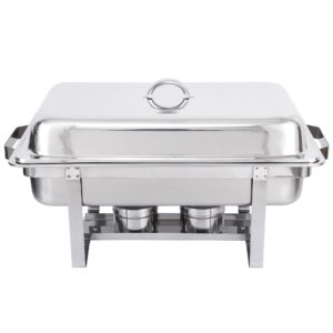 ZENY 6 Packs Chafing Dish Buffet Set, 8 Quart Stainless Steel Buffet Servers and Warmers for Party Catering, Complete Chafer Set with Water Pan, Chafing Fuel Holder