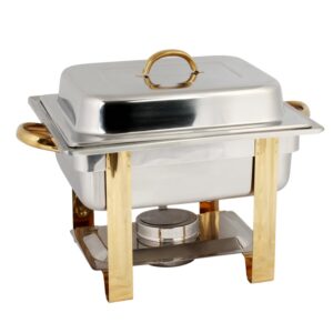 tiger chef steel 4 quart gold accented chafer [kitchen]