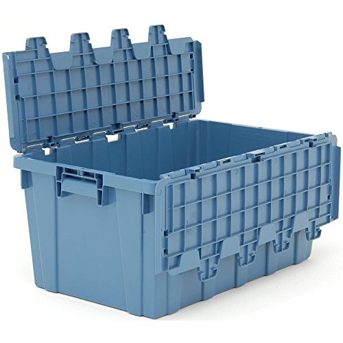 HUBERT Chafer Storage Box Transport Box with Interlocking Lid Blue Polypropylene - 27 1/4"L x 17"W x 12 1/4"H