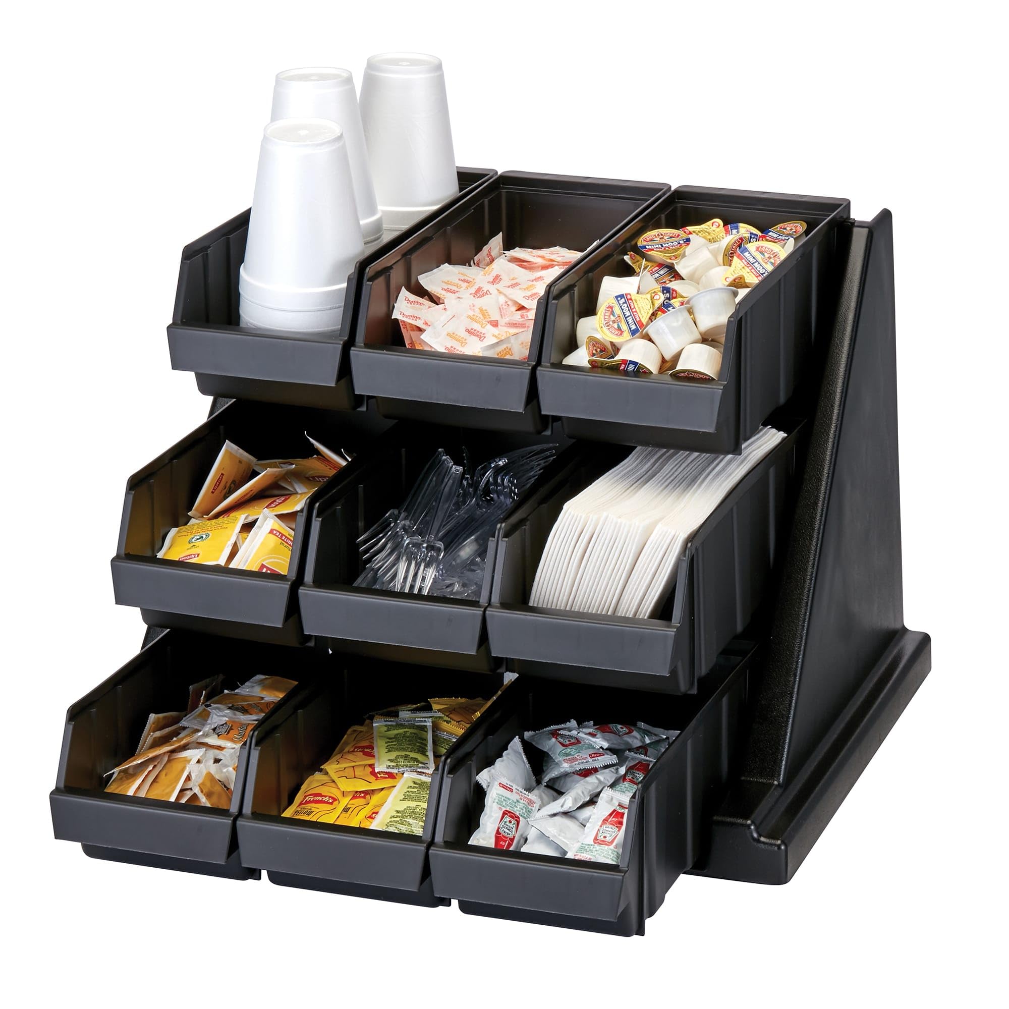 Cambro 9RS9110 Versa Black 9-Bin Organizer Rack