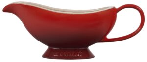 le creuset gravy boat, 16 oz, cerise