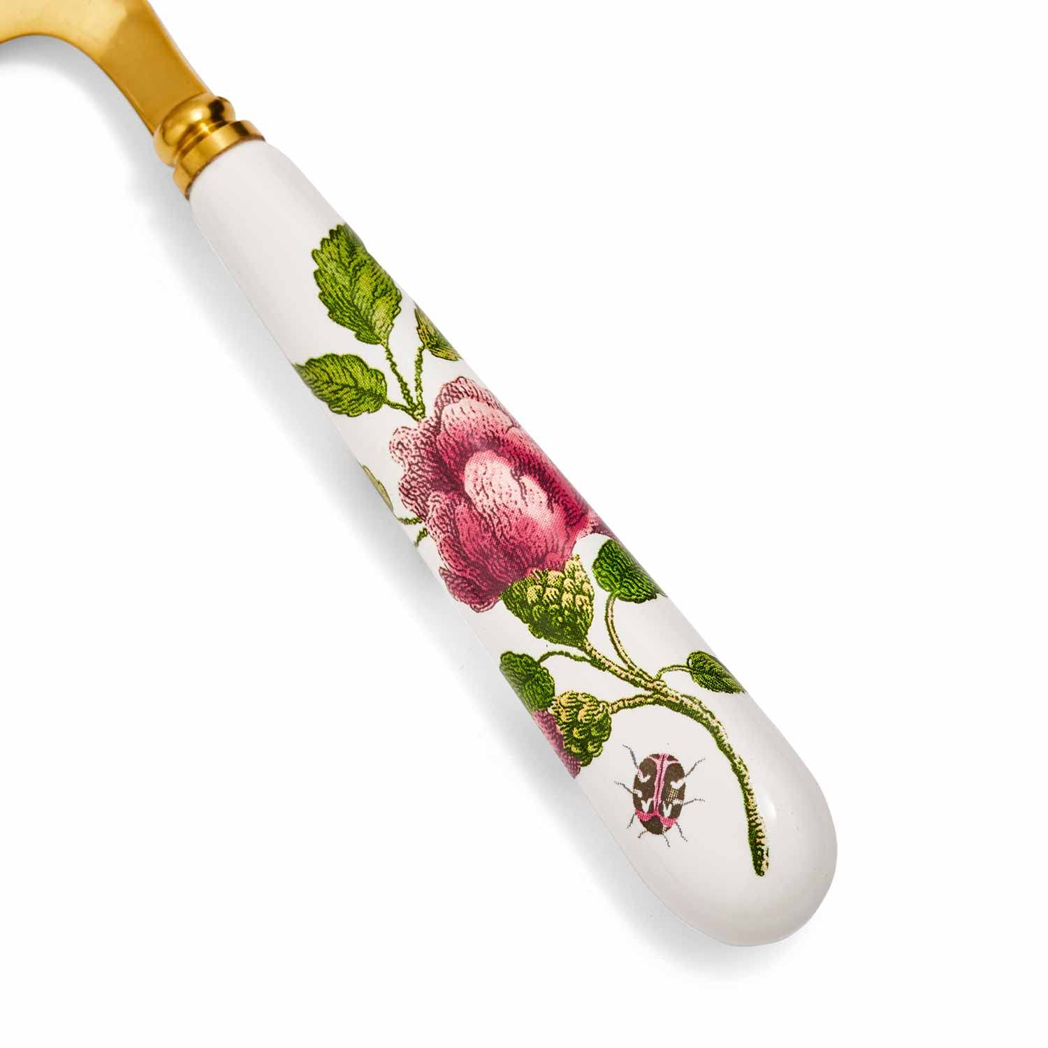 Spode Creatures of Curiosity Collection Cake Server with Floral Motif, Stainless Steel Cake Knife with Porcelain Handle, Perfect Wedding Cake Cutter for Cakes, Pies, Desserts, and More