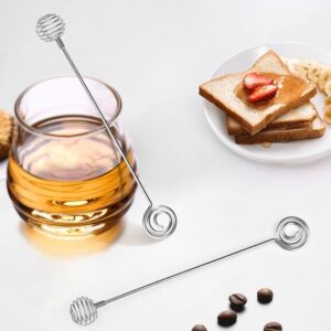 GRUB'S UP Honey Dipper Stick, 10 PCS Pack Stainless Steel Honey Dispenser Stirrers 7.8'', Honey Jam Syrup Dipper Stick Honey Spoon Dipper for Honey Pot Jar