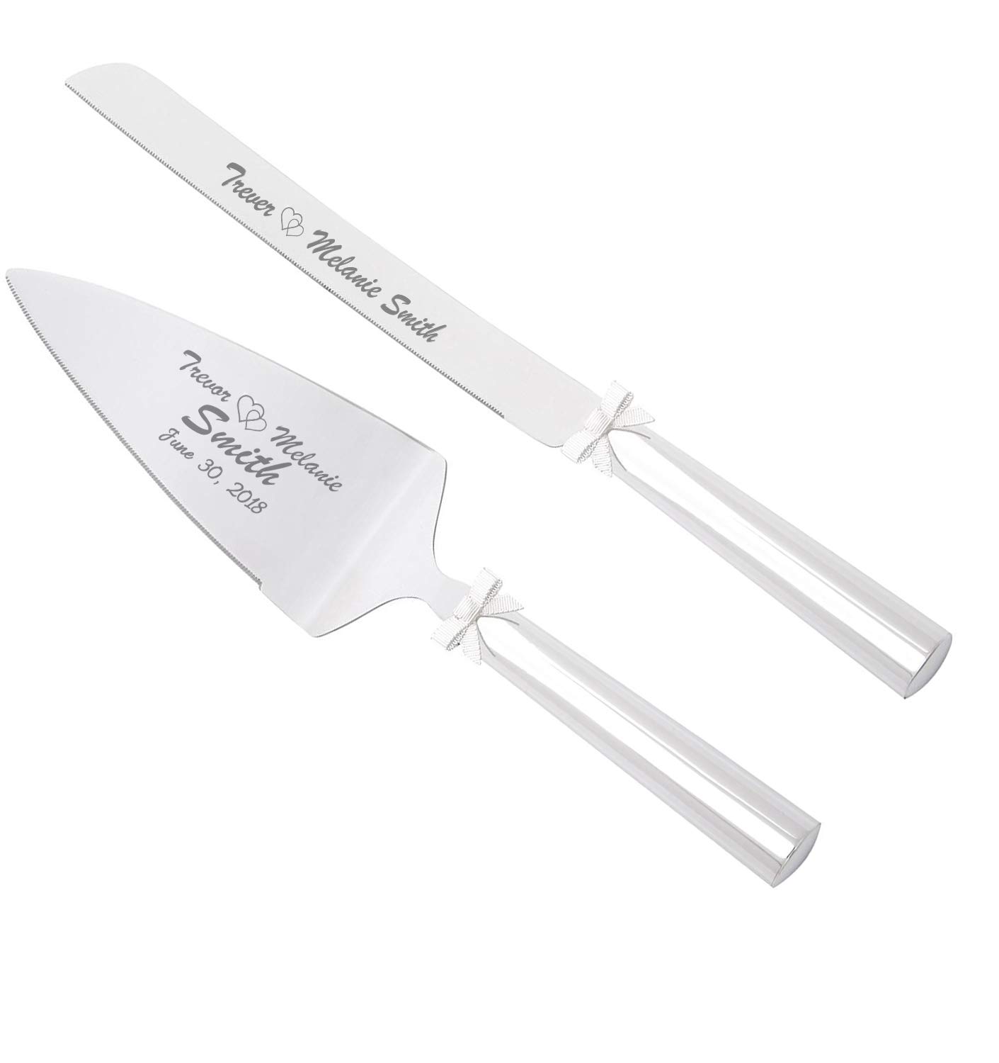 Kate Spade Bridal Grace Ave Personalized Wedding Cake Knife and Server Set, Custom Engraved Wedding Cake Cutting Set, Gifts and Accessories for Bride and Groom