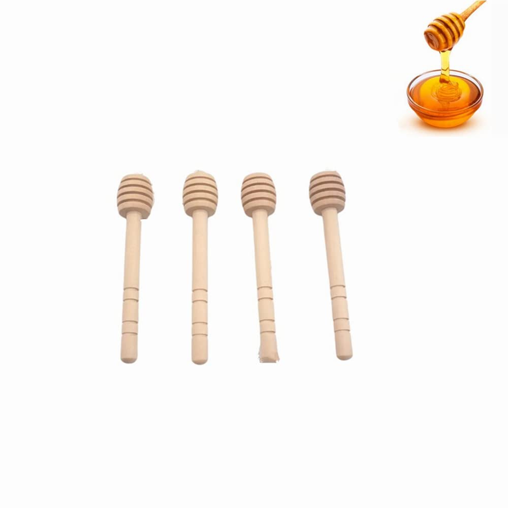 10 Pack 4 Inch Wood Honey Dippers Sticks, Mini Honey Dipper Stirrer for Honeycomb Jar Dispense Drizzle