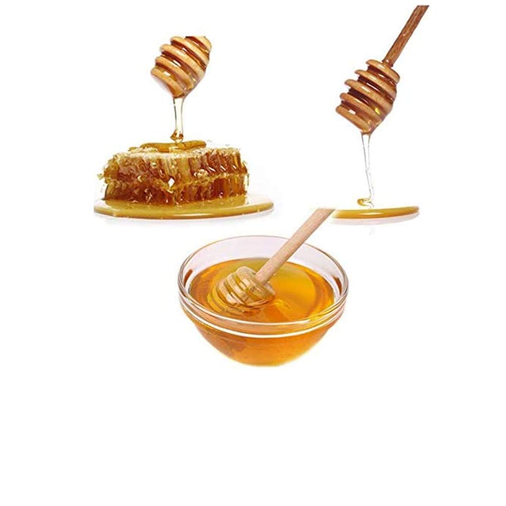 10 Pack 4 Inch Wood Honey Dippers Sticks, Mini Honey Dipper Stirrer for Honeycomb Jar Dispense Drizzle