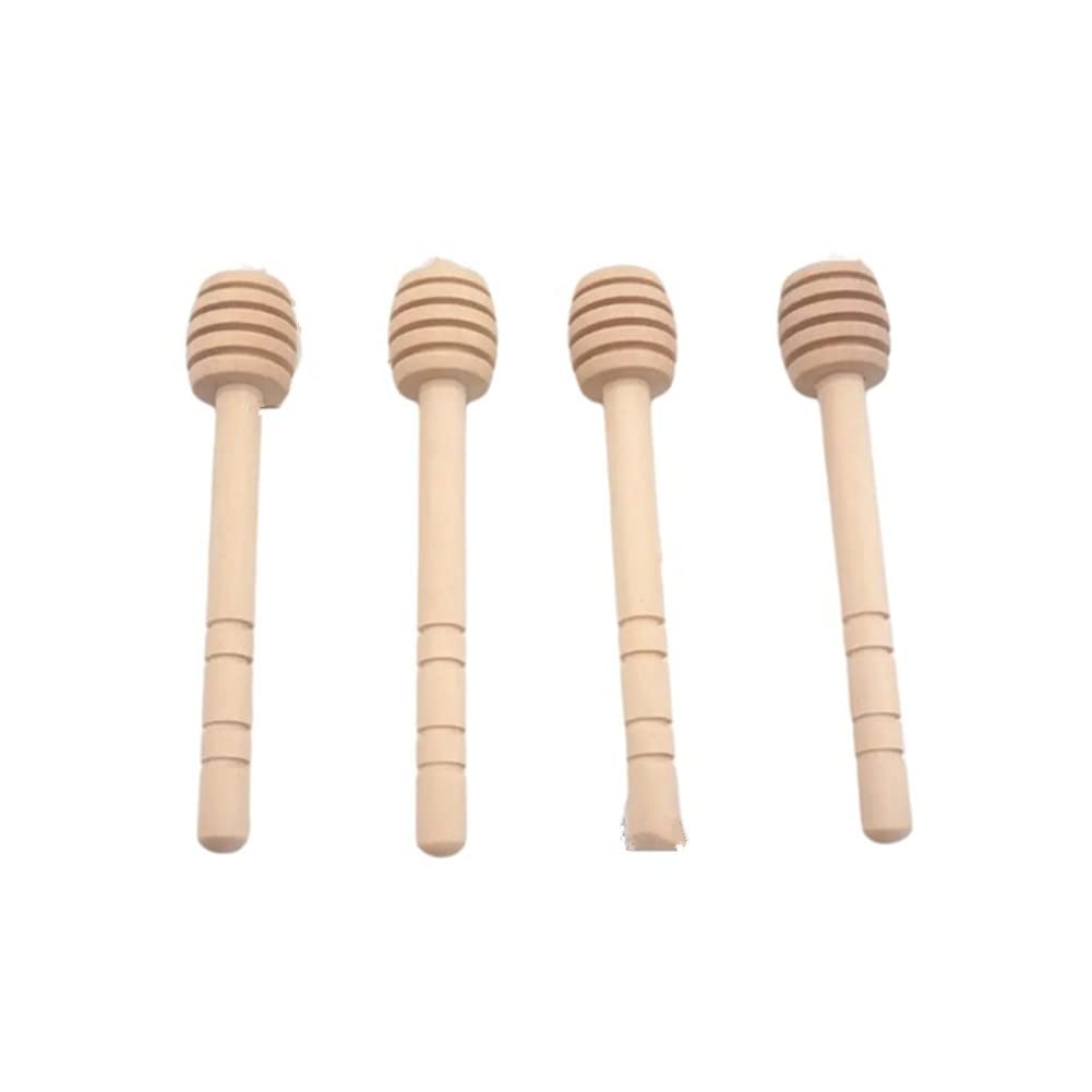 10 Pack 4 Inch Wood Honey Dippers Sticks, Mini Honey Dipper Stirrer for Honeycomb Jar Dispense Drizzle