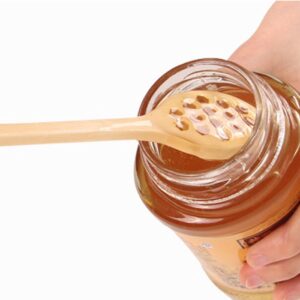 7" Wooden Honey Dipper Sticks, Honey Comb Spoons, For Handmade Honey Dispenser and Mixing Stirrer (12-Pack)