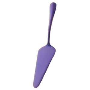 hemoton pizza pie cake server with serrated edge,stainless steel pizza cake cutter, pizza pastry server spatula,cake shovel, tart pastry dessert slicer, pie cutter server (purple)