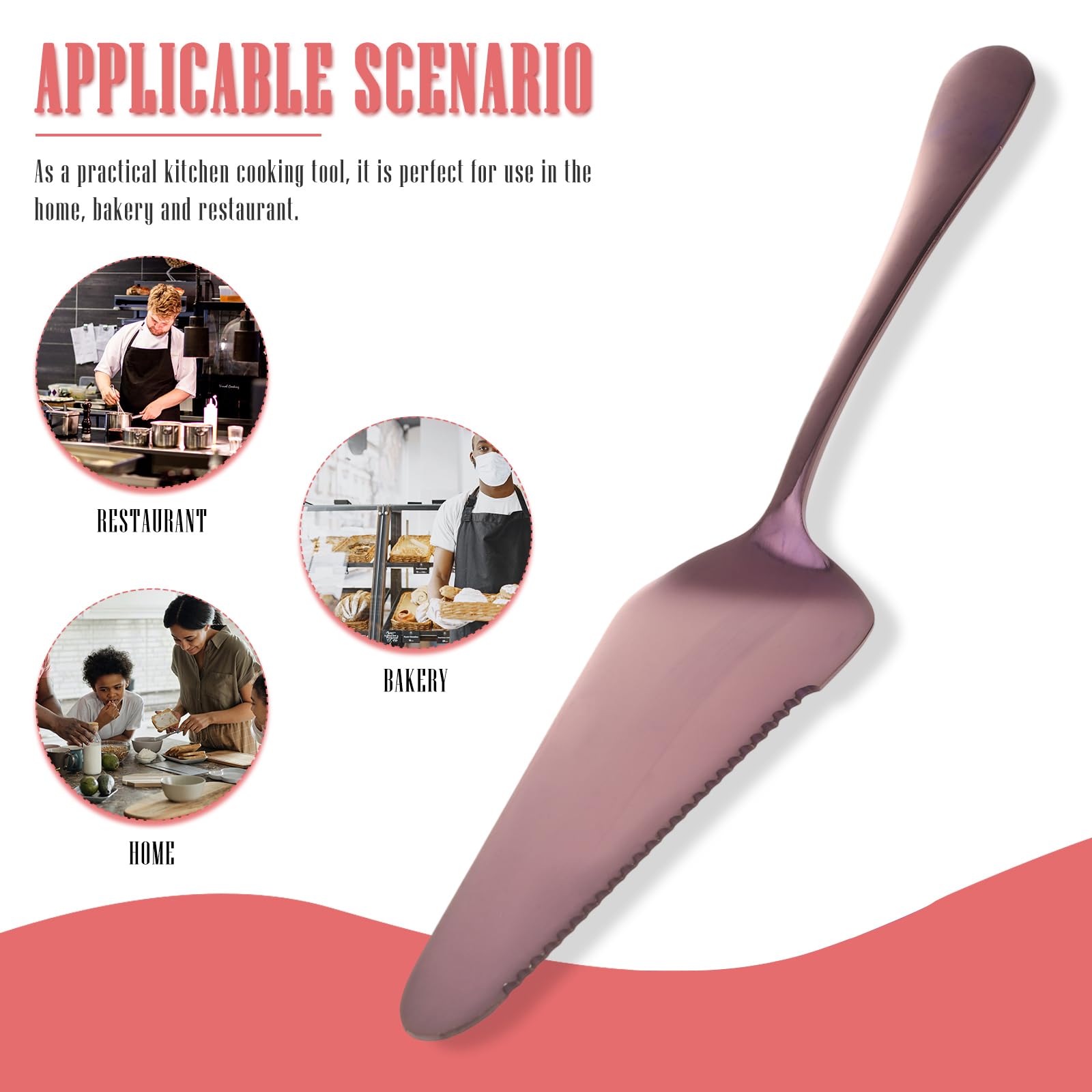 Hemoton Pizza Pie Cake Server with Serrated Edge,Stainless Steel Pizza Cake Cutter, Pizza Pastry Server Spatula,Cake Shovel, Tart Pastry Dessert Slicer, Pie Cutter Server (Purple)