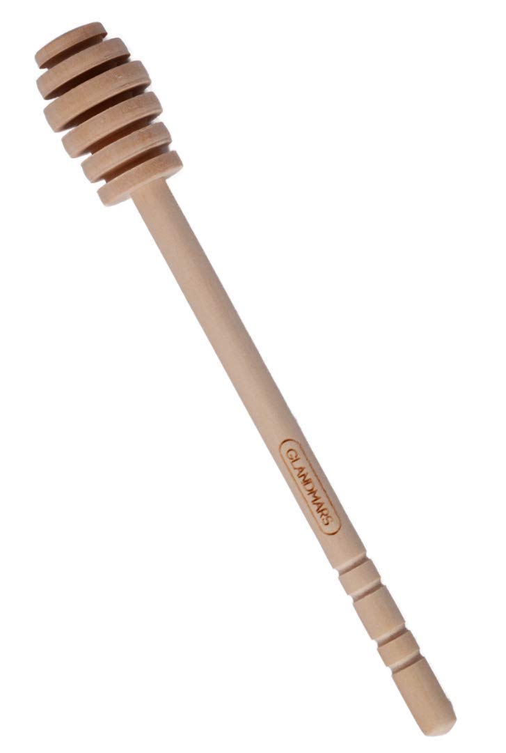 Glandmars Honey Dipper Stick Wooden-Dippers Long Honeycomb Drizzle 6 inch Stirrer Spoon Honey Drizzle stick 3.15x7