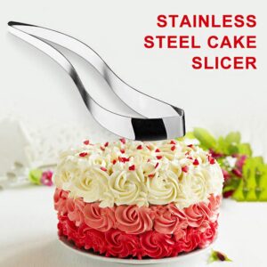 Ovelur Stainless Steel Cake Slicer Cutter and Server with Korean Spoons, Bread Slicer Cake and Pie Knife Pastry Cutter Lifter Cooking Tools