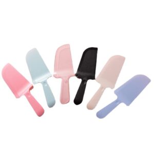 10pcs assorted color disposable plastic cake cutter dessert servers spade spatula for pie tart cake dessert pizza baking cutter holder transfer(random color)