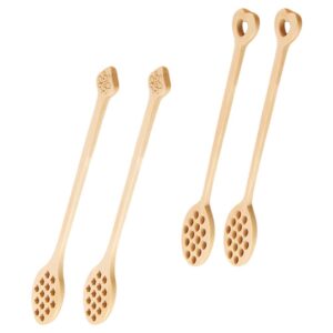 yardwe 4pcs honey mixing spoon honey stirring spoon wooden honey dipper wooden spoons wooden coffee spoon honey spoon honey stir stick mini blender stirring stick honey stick