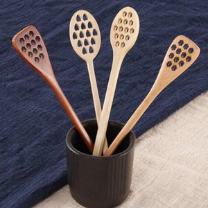 YARDWE 4pcs Honey Mixing Spoon Honey Stirring Spoon Wooden Honey Dipper Wooden Spoons Wooden Coffee Spoon Honey Spoon Honey Stir Stick Mini Blender Stirring Stick Honey Stick