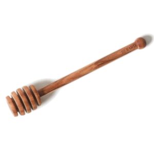 berard olive wood honey dipper, 6 inch, brown