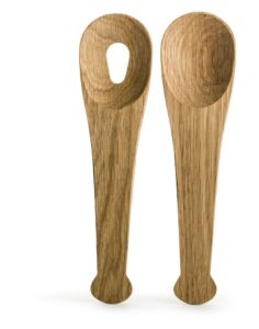 sagaform nature collection oak salad servers, 9.5-inch, wood