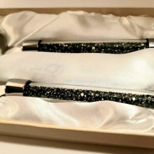 Oleg Cassini Crystal Hematite Cake Knife & Server set