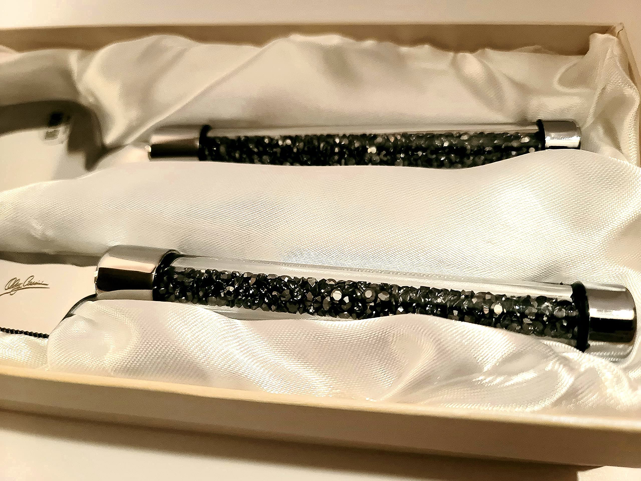 Oleg Cassini Crystal Hematite Cake Knife & Server set