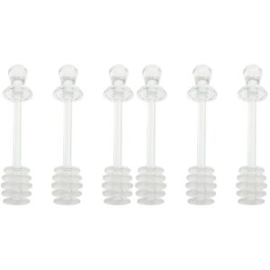 cabilock 6 pcs honey stick dispenser syrup pourer coffee syrups honey syrup ladle spoon drink honey dipper spoons honey wand coffee stir spoons hand mixer mini honeycomb acrylic