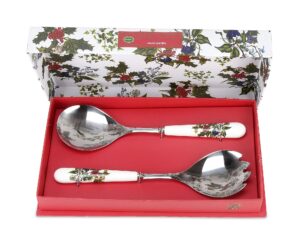 portmeirion holly and ivy salad server set