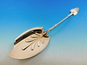 lotus by gorham sterling silver flatware ice cream server 10 1/4" floral unique!