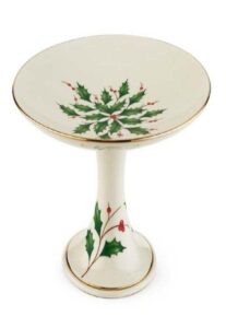 lenox porcelain round holiday server, 5"h, 6 3/4"w