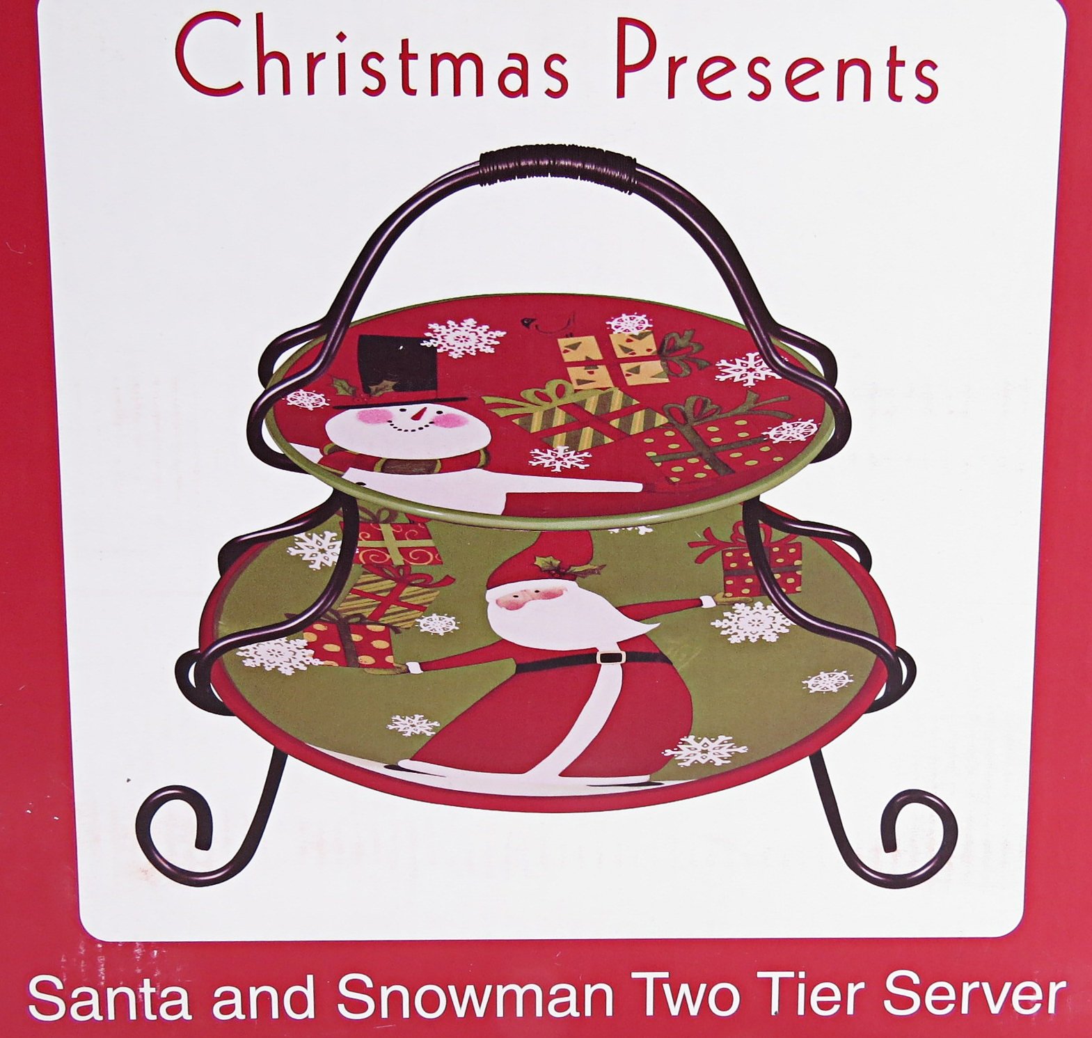 Certified International Christmas Presents 2-Tiered Server