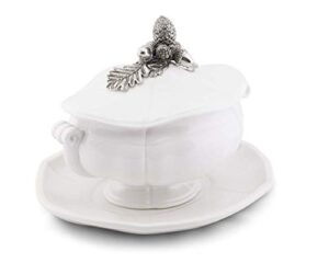 vagabond house majestic forest tureen with tray 3 pieces tureen/lid/tray 13 inch long x 9 inch wide x 11 inch