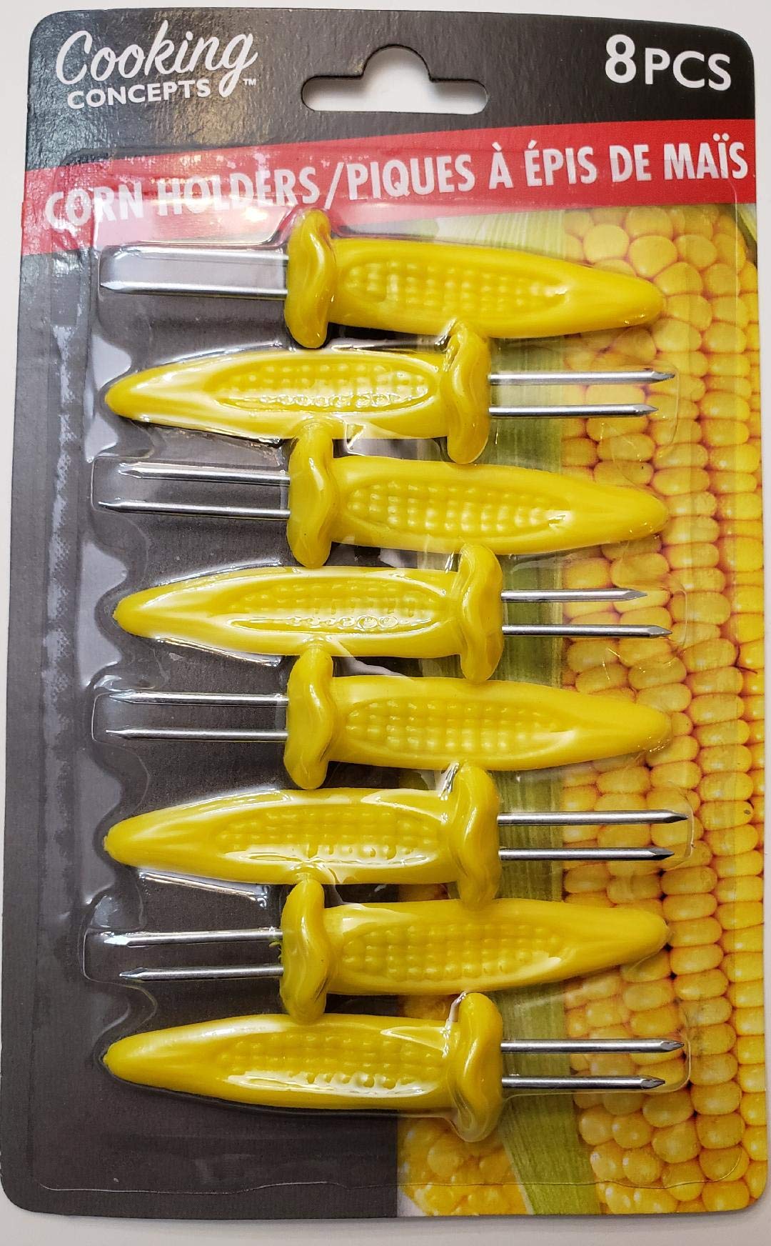 Cooking Concepts Corn on the Cob 4pc tray set & 8pc corn holders BUNDLE