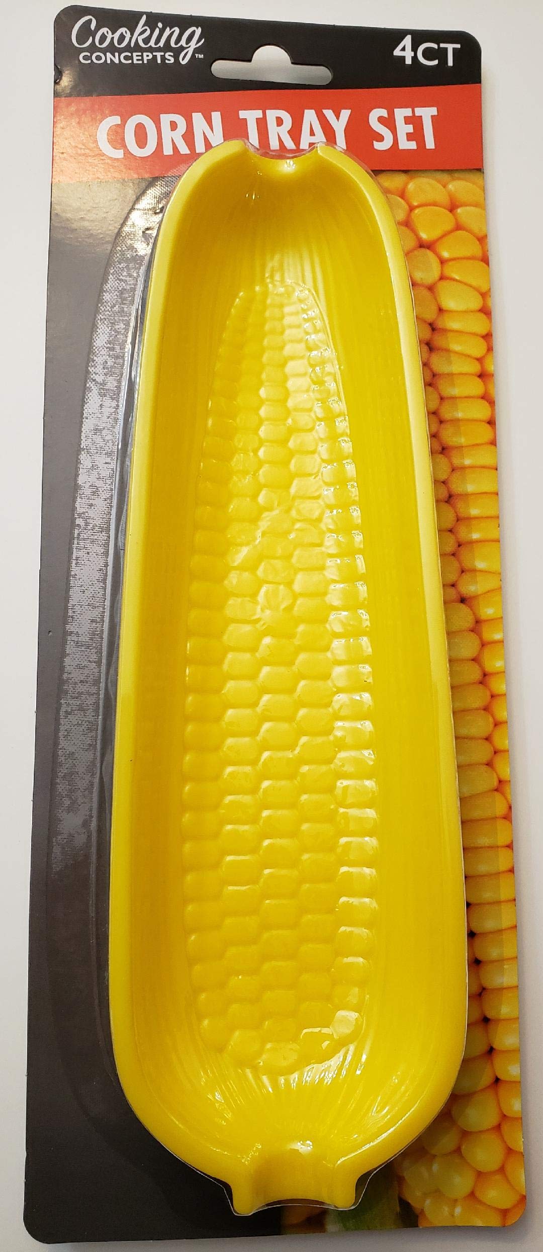 Cooking Concepts Corn on the Cob 4pc tray set & 8pc corn holders BUNDLE