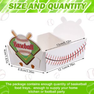 Hoolerry 2lb Sports Ball Party Decorations Paper Food Trays Disposable Food Boats Serving Trays Ball Theme Birthday Party Decorations Supplies(Baseball, 60 Pcs)