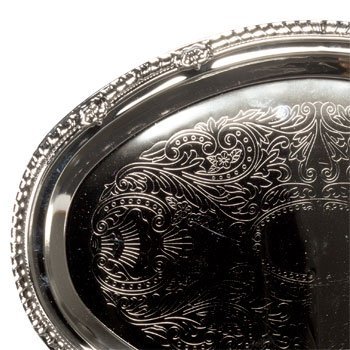 Decorative trays - Nickel Plated - (Set of 4 Oval Shaped trays)