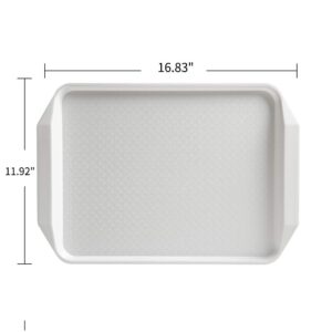 Aebeky 12-Piece White Plastic Fast Food Serving Trays,16.83 by 11.92-Inch