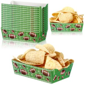 60 pack football party supplies football plates paper food serving tray paper trays paper food boats paper food tray for concession food, condiment, carnivals (football)