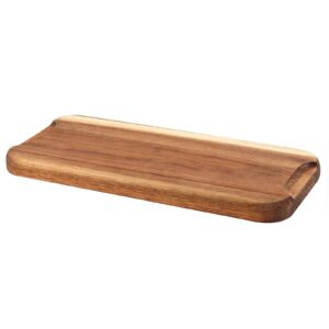 SEUNMUK 6 Pack 12 x 5 x 0.78 Inch Wooden Serving Platters, Rectangle Natural Solid Acacia Wood Serving Tray and Platter, Wooden Plates Wooden Platters for Serving Food, Cheese, Bread, Vegetable