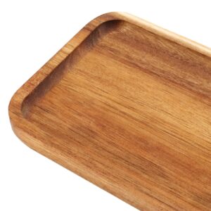 SEUNMUK 6 Pack 12 x 5 x 0.78 Inch Wooden Serving Platters, Rectangle Natural Solid Acacia Wood Serving Tray and Platter, Wooden Plates Wooden Platters for Serving Food, Cheese, Bread, Vegetable