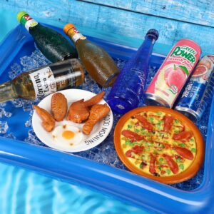 12 Pcs Inflatable Ice Serving Bar Coolers for Parties Salad BBQ Picnic Ice Food Drinks Buffet Server Tray Party Cooler Tray Inflatable Serving Bar for Indoor Outdoor Party Picnic Swimming Pool