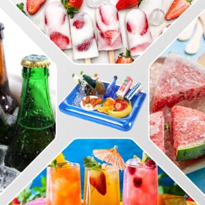 12 Pcs Inflatable Ice Serving Bar Coolers for Parties Salad BBQ Picnic Ice Food Drinks Buffet Server Tray Party Cooler Tray Inflatable Serving Bar for Indoor Outdoor Party Picnic Swimming Pool