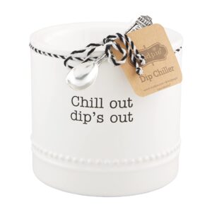 mud pie circa dip chiller, white, assembled 5" x 4.5" dia