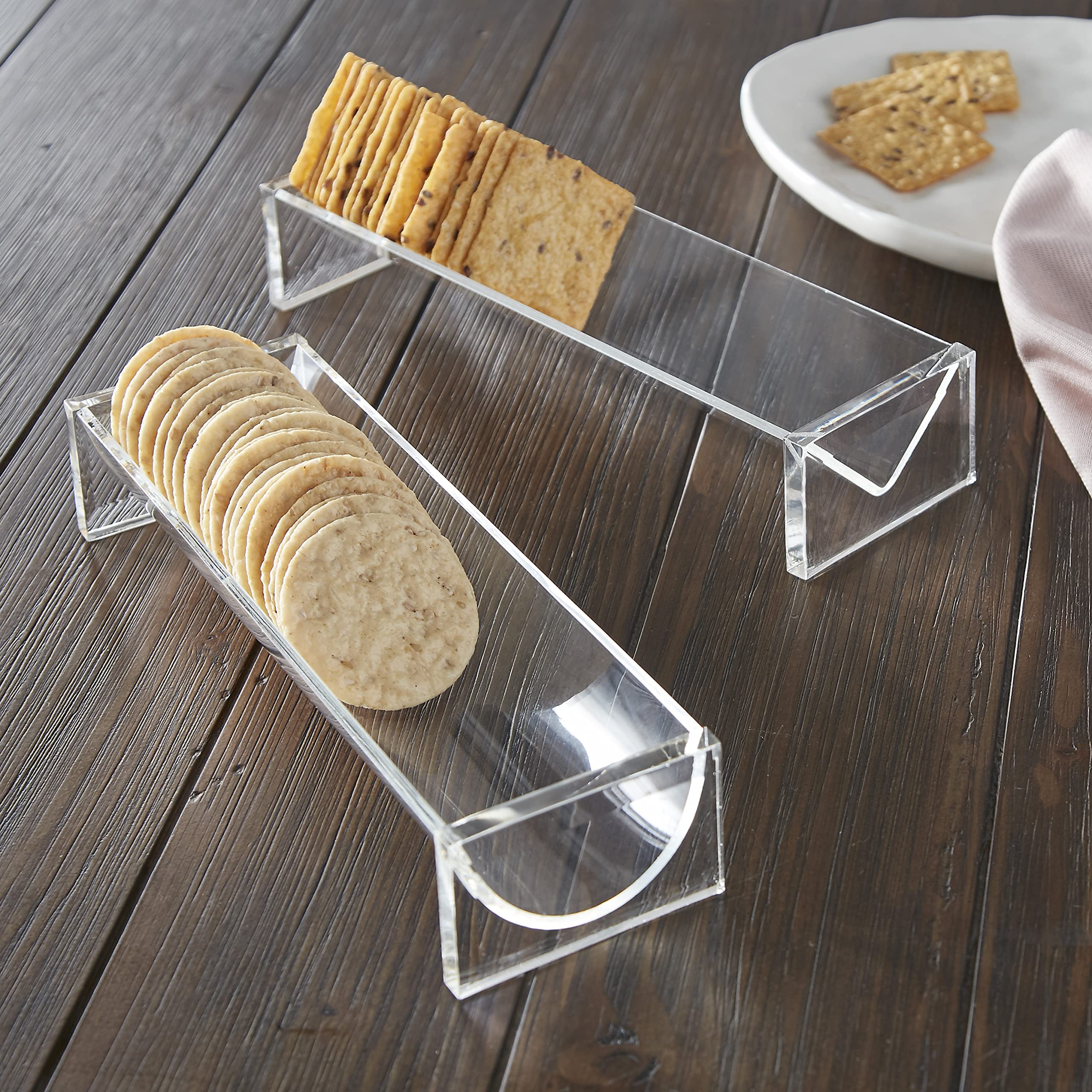 Huang Acrylic Clear Cheese & Cracker Tray Set (Cracker Holder Set)