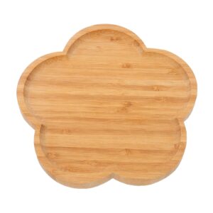 hemoton wood serving tray flower shaped dessert plate food tray dinner plate serving platter appetizer plates for steak fish seafood cooking baking yellow