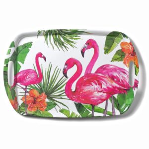 bamboo table flamingo tropics serving tray, 1 ea