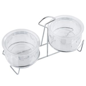 tablecraft set with rack, polystyrene & chrome plated metal, (2) 14oz, 14 oz, chiller dip bowl (set of 2)