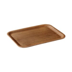 kinto 45152 non-slip tray, 12.6 x 9.4 inches (320 x 240 mm), teak