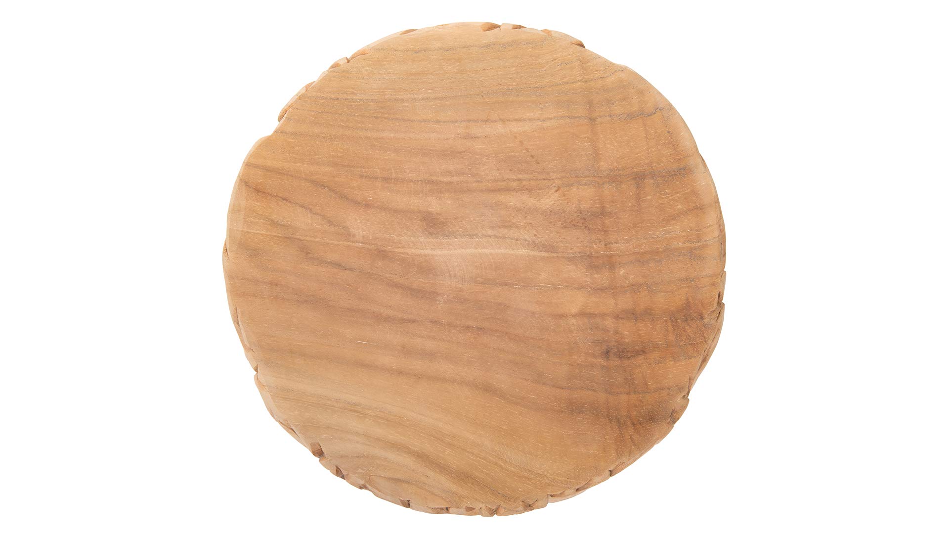 Balian Teak Wood Carved Round Tapas, Meat and Cheese Board or Charger, Natural