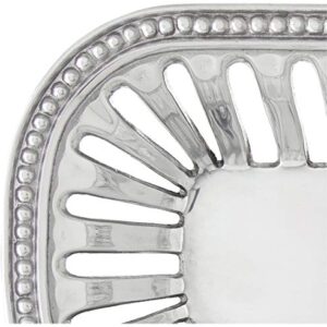 Wilton Armetale Flutes and Pearls Bread Serving Basket, 15-Inch-by-7.25-Inch Silver 15" x 7.25"