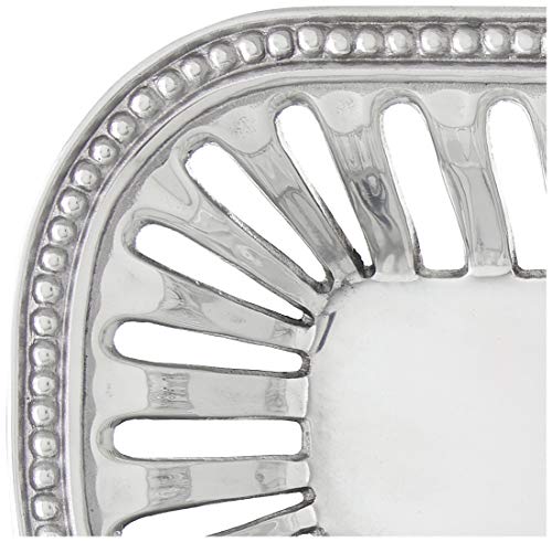 Wilton Armetale Flutes and Pearls Bread Serving Basket, 15-Inch-by-7.25-Inch Silver 15" x 7.25"